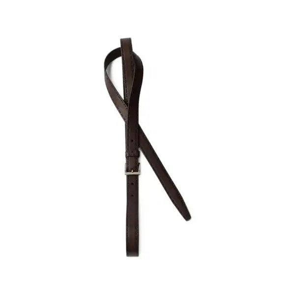 Prada Slim Leather Belt - Brown