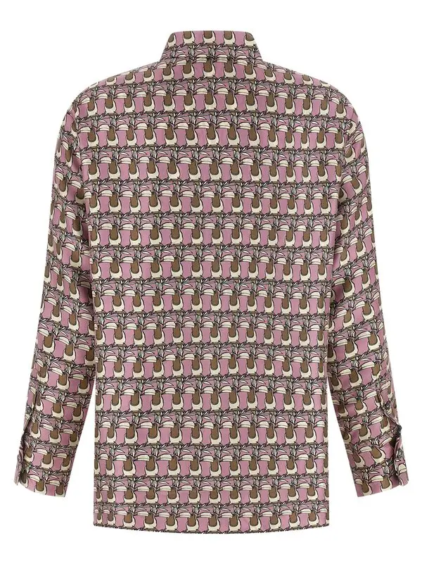 Max Mara Reversible Patterned Silk Twill Shirt - Multicolor