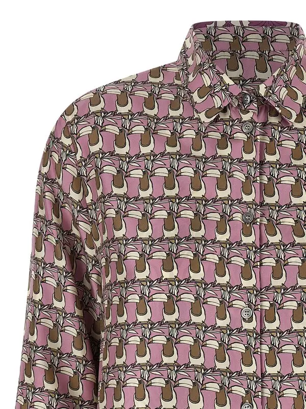 Max Mara Reversible Patterned Silk Twill Shirt - Multicolor