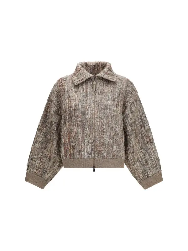 Brunello Cucinelli Perforated Zip Cardigan