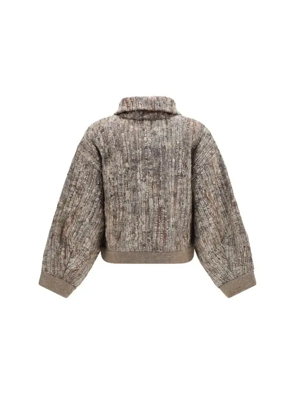 Brunello Cucinelli Perforated Zip Cardigan - Cream