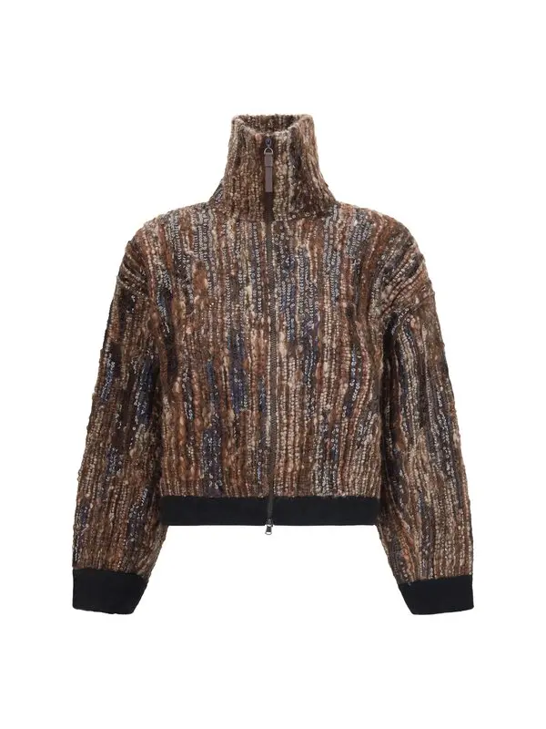 Brunello Cucinelli Perforated Zip Cardigan