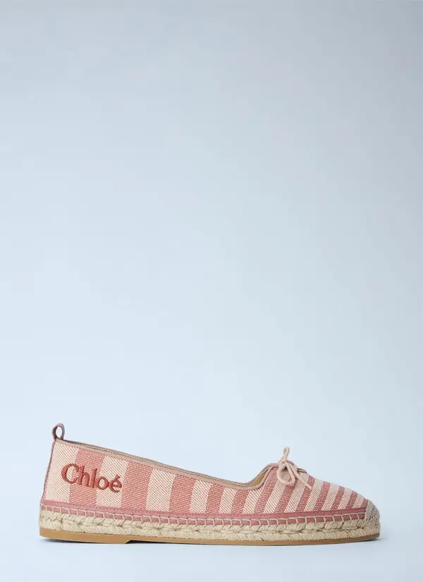 Chloé Isla Striped Canvas Espadrilles - Pink