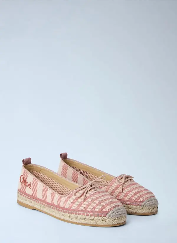 Chloé Isla Striped Canvas Espadrilles