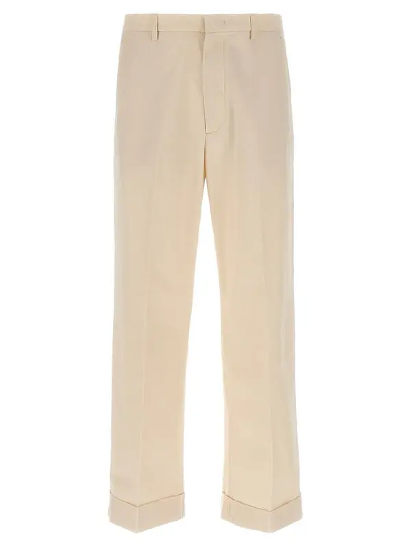 Valentino Garavani Turn-up Trousers - Cream