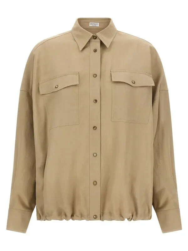 Brunello Cucinelli Fluid Twill Shirt - Cream