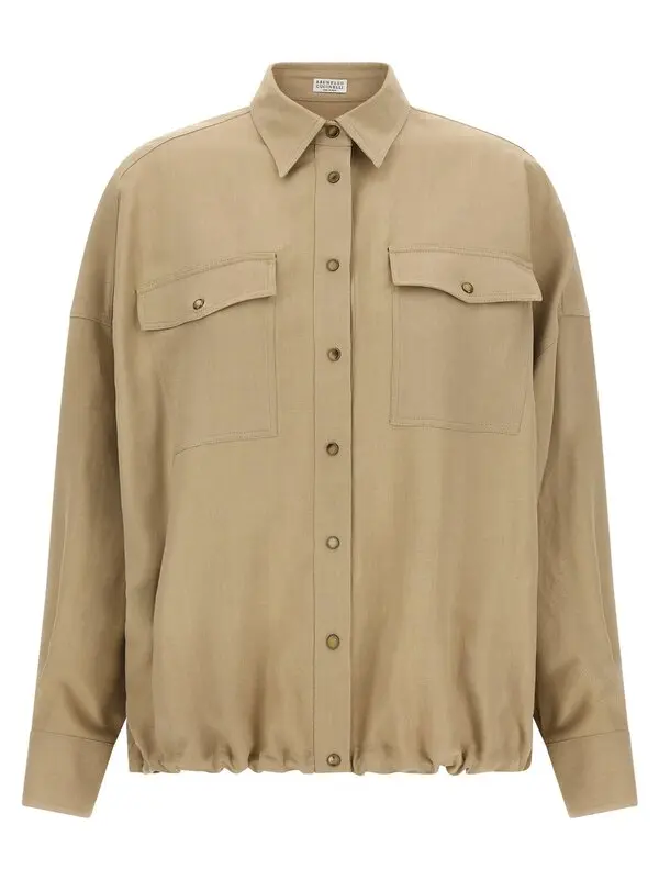 Brunello Cucinelli Fluid Twill Shirt - Cream