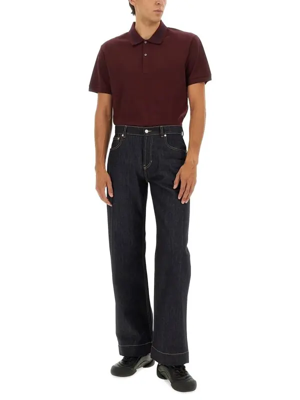 Alexander McQueen Polo Shirt With Logo On The Collar - Multicolor