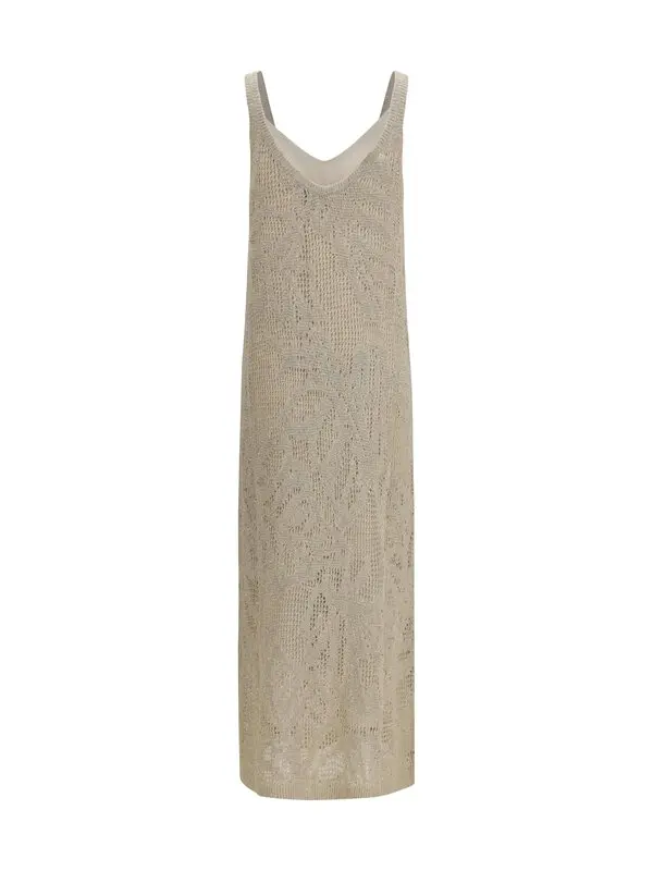 Brunello Cucinelli Dazzling Water Lillies Dress - Cream