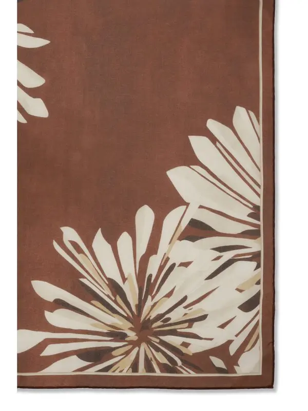 Brunello Cucinelli Bloom Print Silk Pongée Scarf