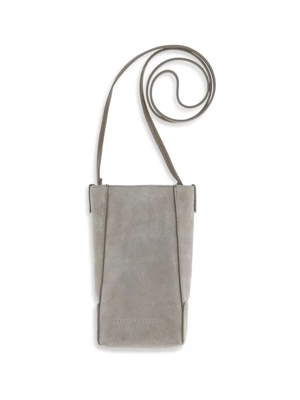 Brunello Cucinelli Bc Duo Suede Cell Phone Case - Gray