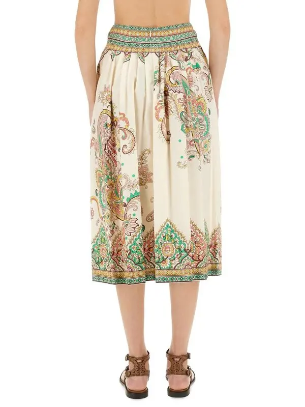 Etro Paisley Print Midi Skirt - Multicolor