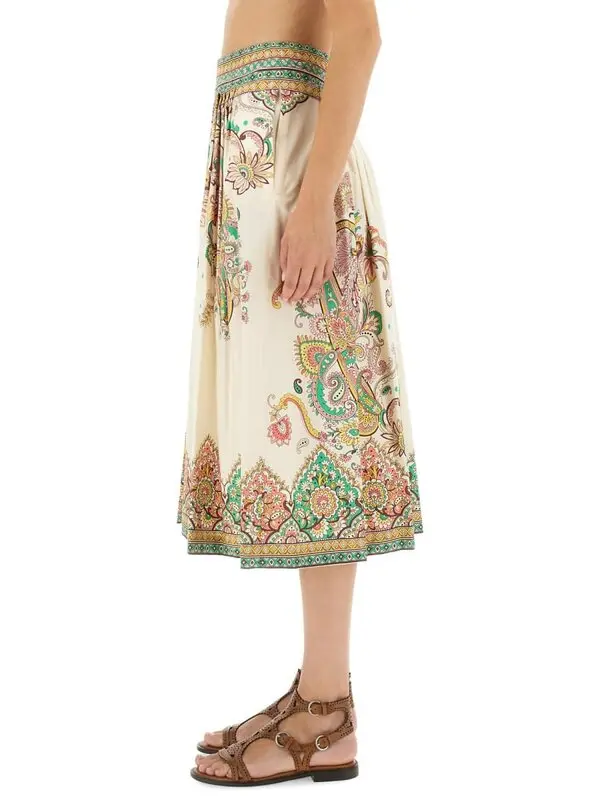 Etro Paisley Print Midi Skirt - Multicolor