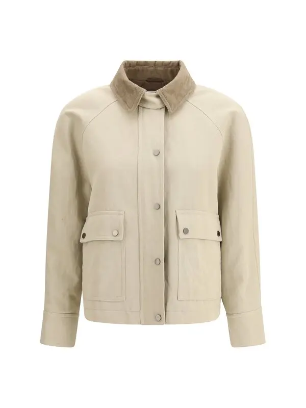 Brunello Cucinelli Cotton-linen Canvas Jacket - Cream