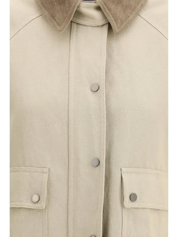 Brunello Cucinelli Cotton-linen Canvas Jacket - Cream