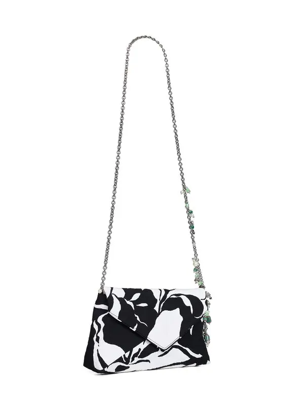 Dries Van Noten Black Clutch Bag With Chain Shoulder Strap - Multicolor