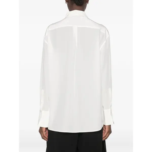 TOTEME Silk Crepe Classic Collar Shirt - Black