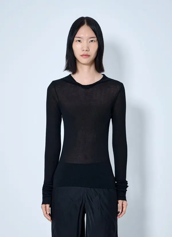 Rick Owens Long Sleeve Hooded Top