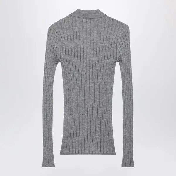 TOTEME Slim Ribbed Shirt - Gray