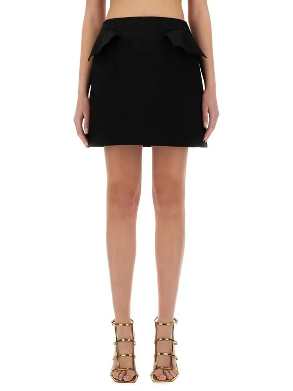 Alexander McQueen Wool Mini Skirt - Black