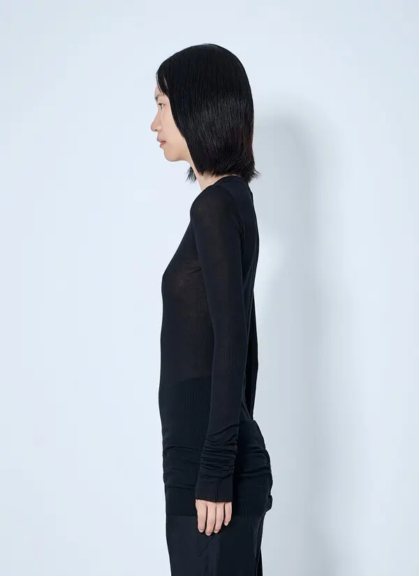 Rick Owens Long Sleeve Sheer Knit Top