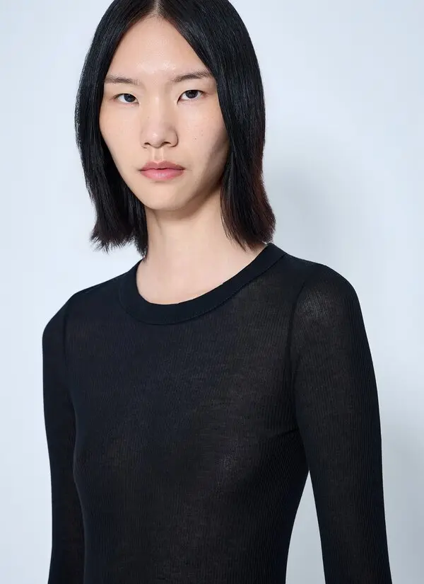 Rick Owens Long Sleeve Sheer Knit Top