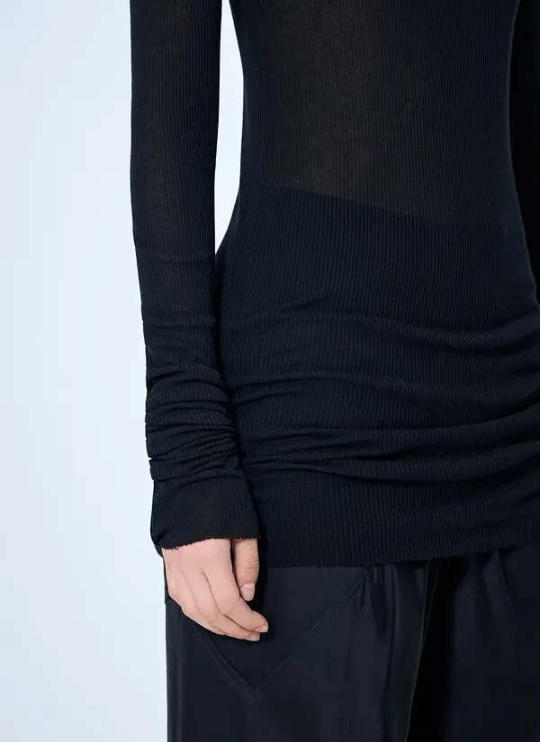 Rick Owens Long Sleeve Sheer Knit Top