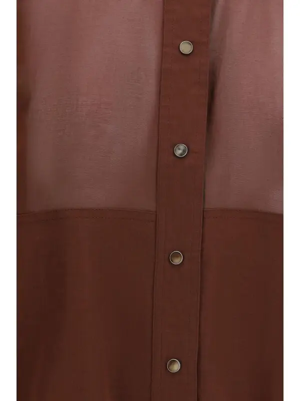 Brunello Cucinelli Cotton Organza Shirt - Red