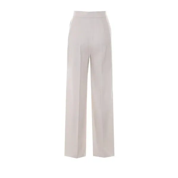 Max Mara Attinia Wool Piquet Trousers - White