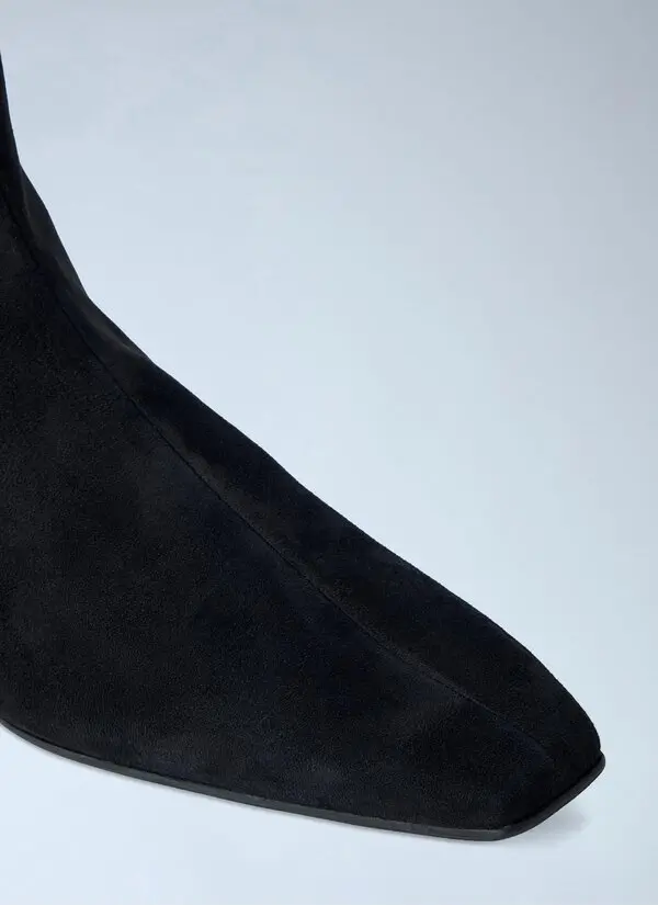 TOTEME Zipped Suede Chelsea Boots - Black