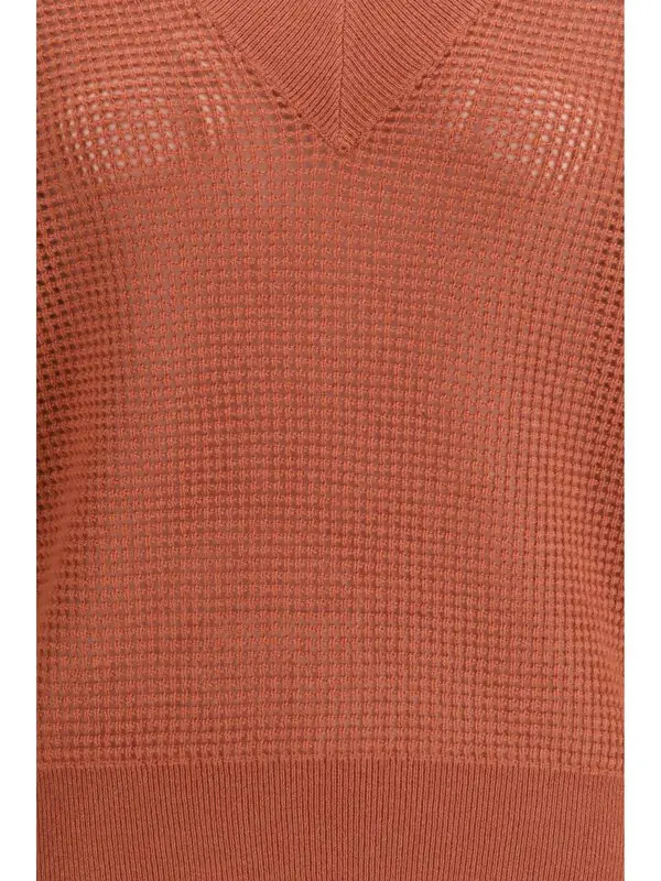 Brunello Cucinelli Cashmere Net Sweater - Red
