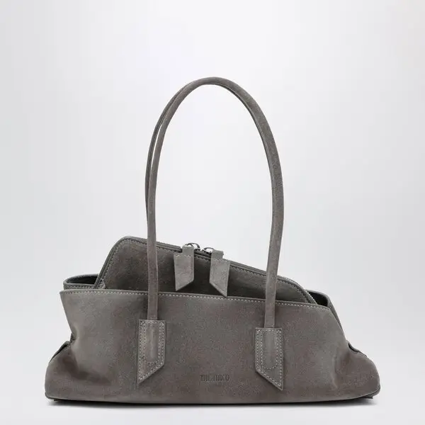 Attico La Passeggiata Small Bag In Grey Suede - Gray