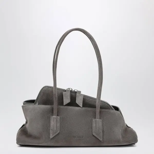 Attico La Passeggiata Small Bag In Grey Suede - Gray