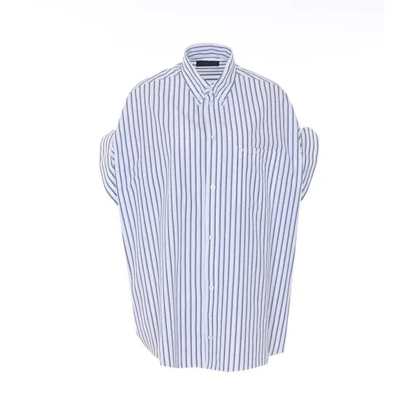 Balenciaga Striped Logo Shirt - White