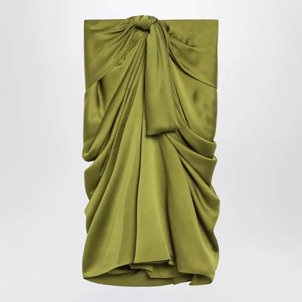 Chloé Draped Silk Skirt - Green