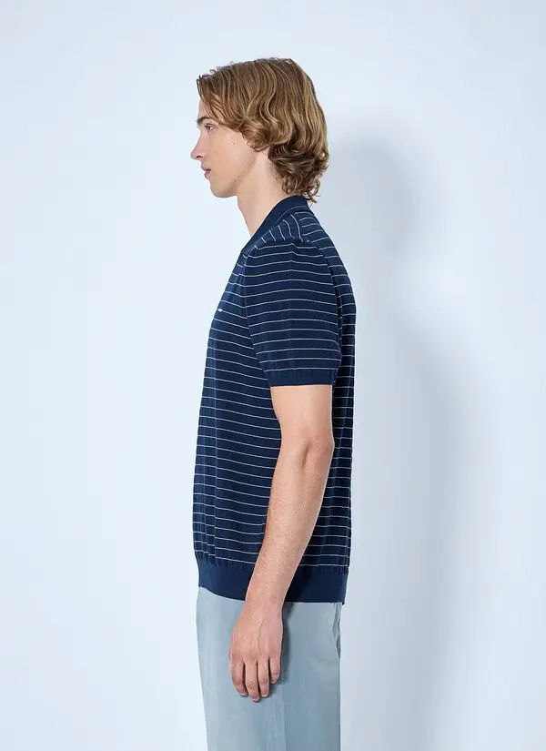 Miu Miu Striped V-neck Polo Shirt