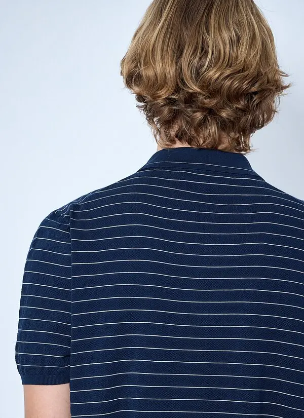 Miu Miu Striped V-neck Polo Shirt