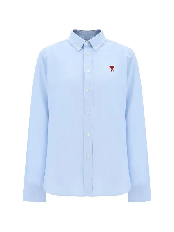 AMI Paris Adc Cotton Shirt - Blue