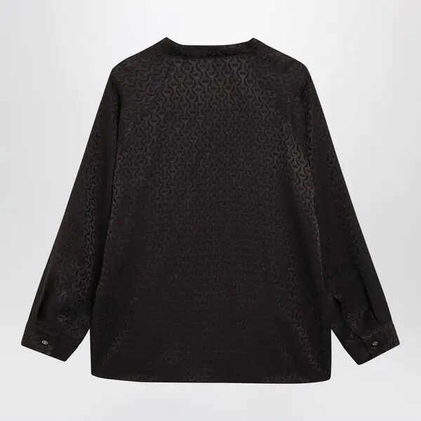 Gucci Silk Jacquard Shirt With Horsebits - Cream
