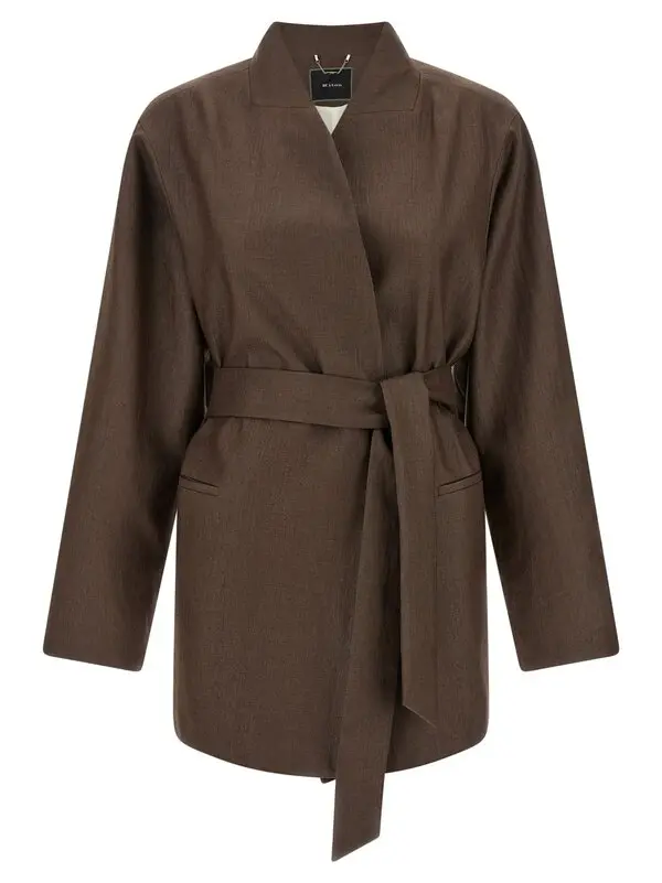 Kiton Linen Blend Blazer - Brown