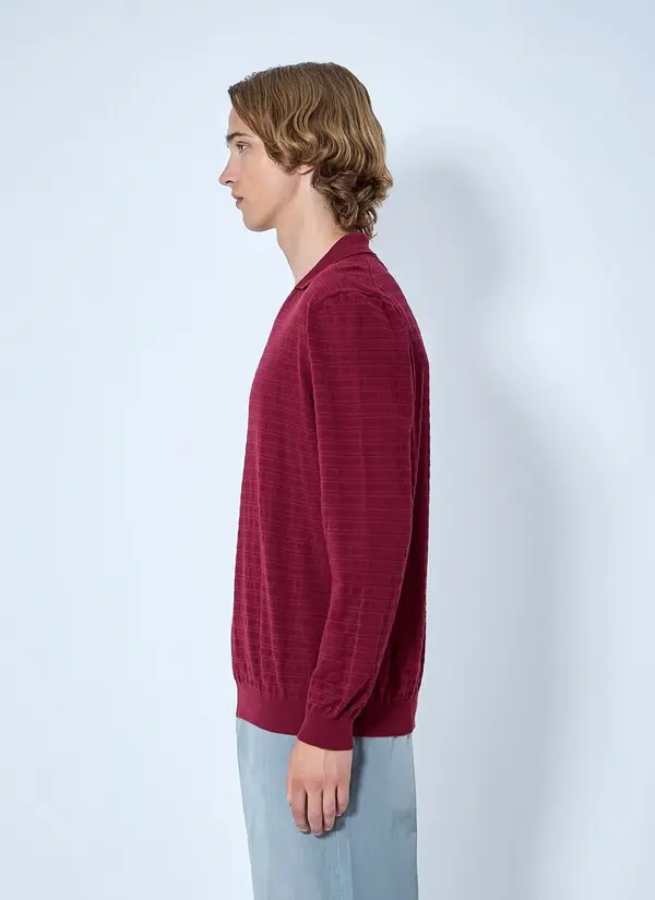 Miu Miu Striped V-neck Polo Shirt
