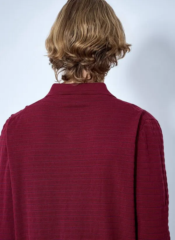 Miu Miu Striped V-neck Polo Shirt