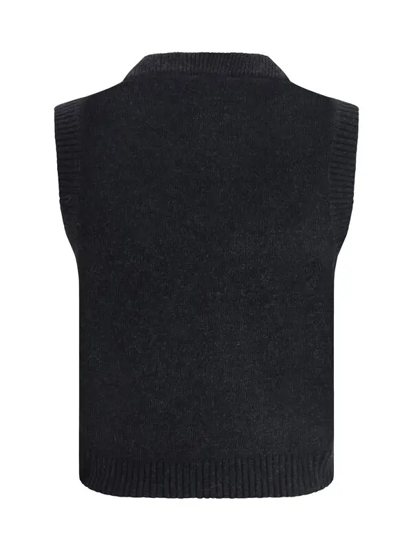 GANNI Graphic Wool Vest - Black