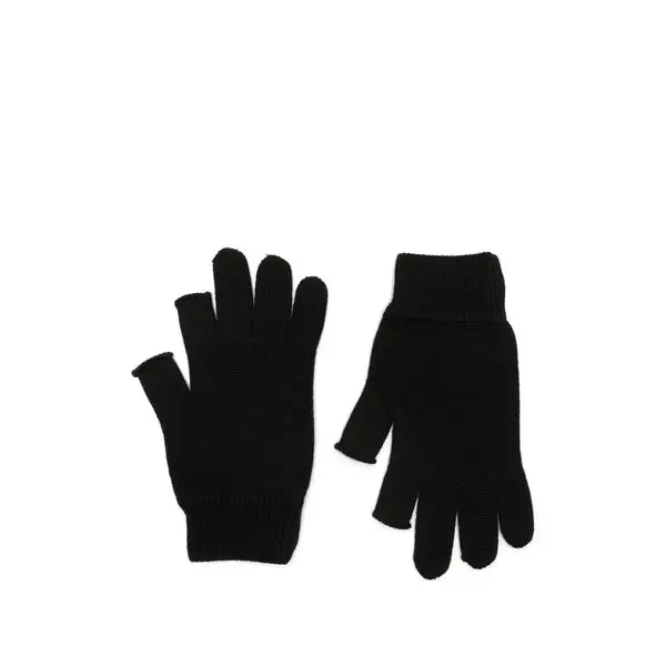 Rick Owens Knitted Fingerless Gloves - Black
