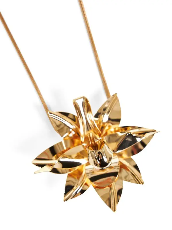 Rabanne Metal Flower Pendant Necklace - Multicolor