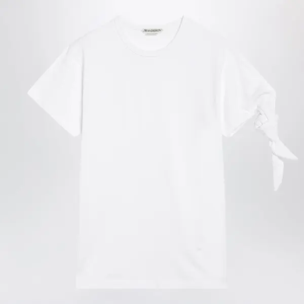 JW Anderson Knotted-sleeve Jersey T-shirt - White