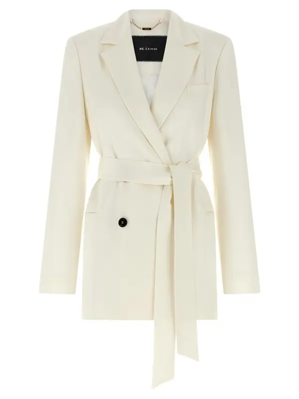 Kiton Silk Blazer - White