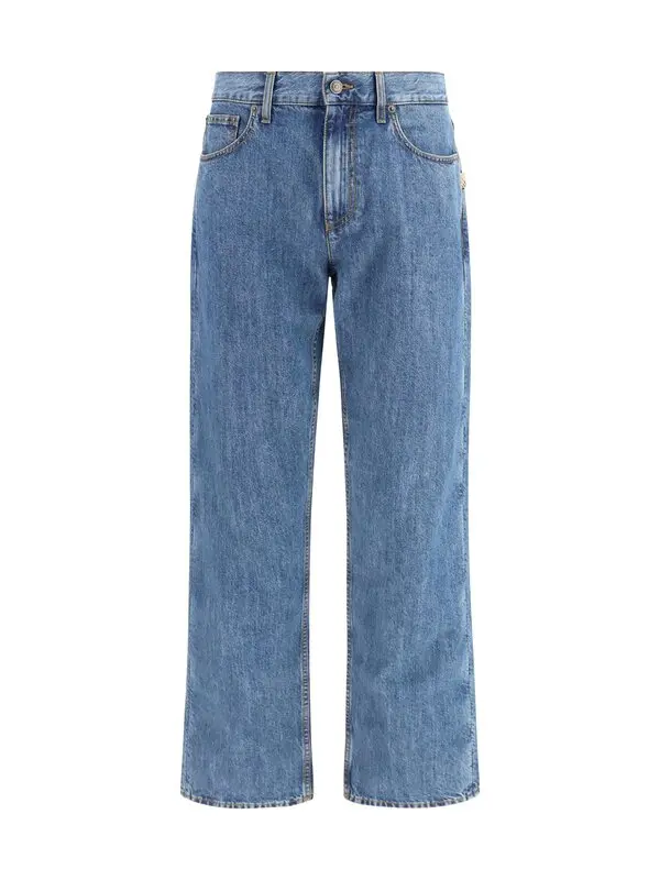 Burberry Straight Leg Denim Jeans - Blue