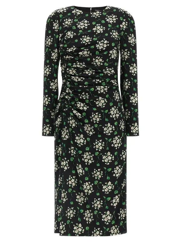 Dolce & Gabbana Silk Charmeuse Midi Dress - Black