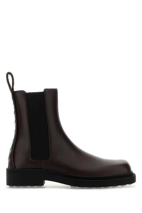 Bottega Veneta Dark Leather Chelsea Ben Ankle Boots - Brown